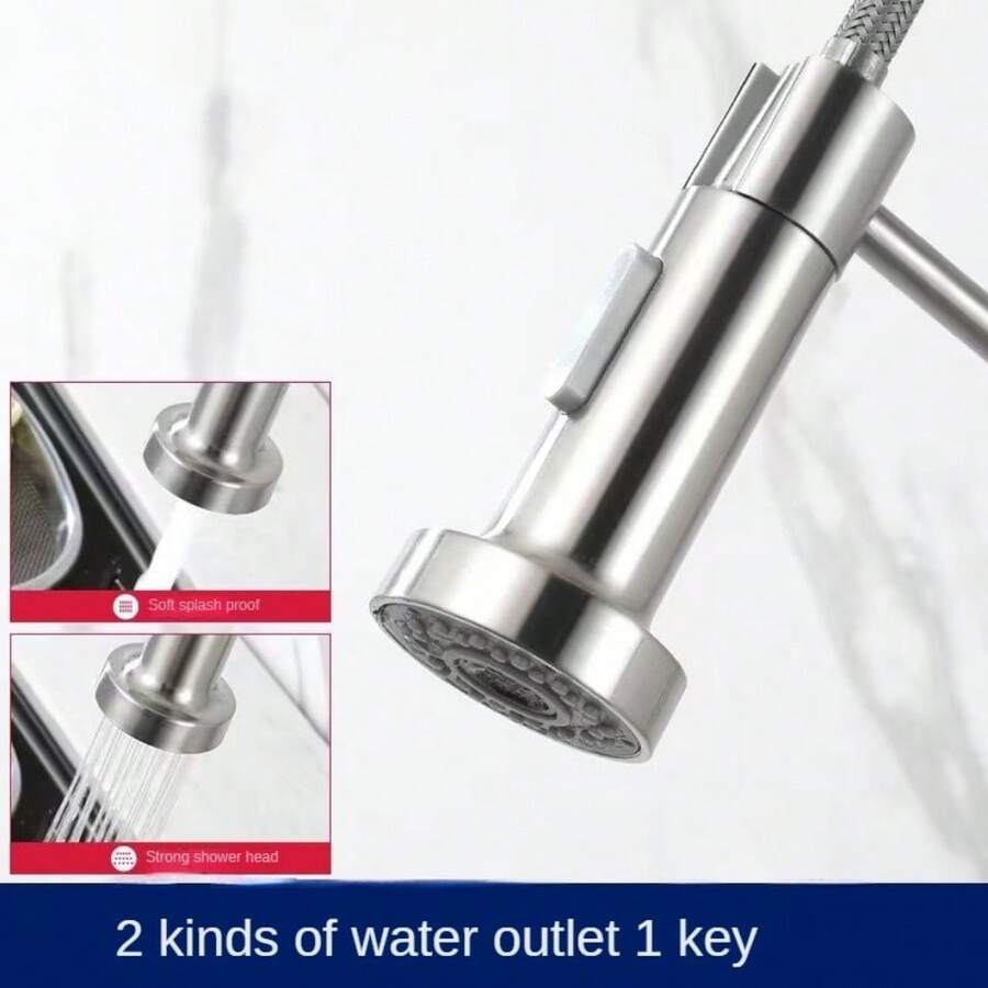 Kitchen Wall Faucet Deck Mounted Single Cold Tap 360 Degree Rotation ...