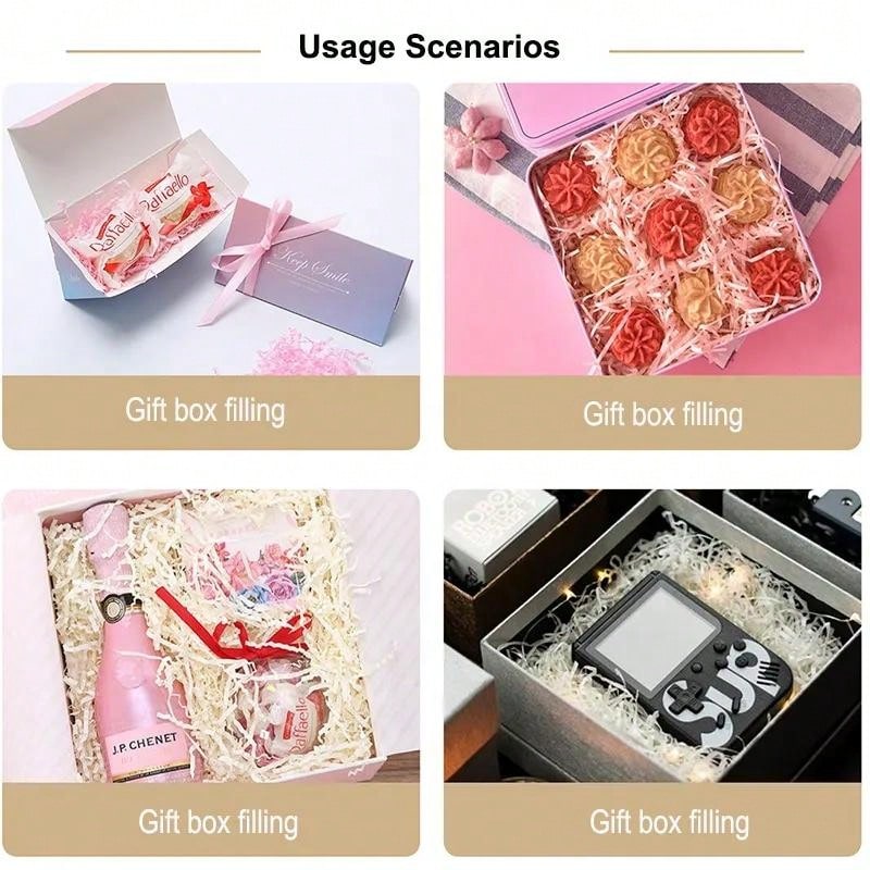 50g/100g Colored Shredded Paper & Crinkle Cut Paper Filler For Wedding ...