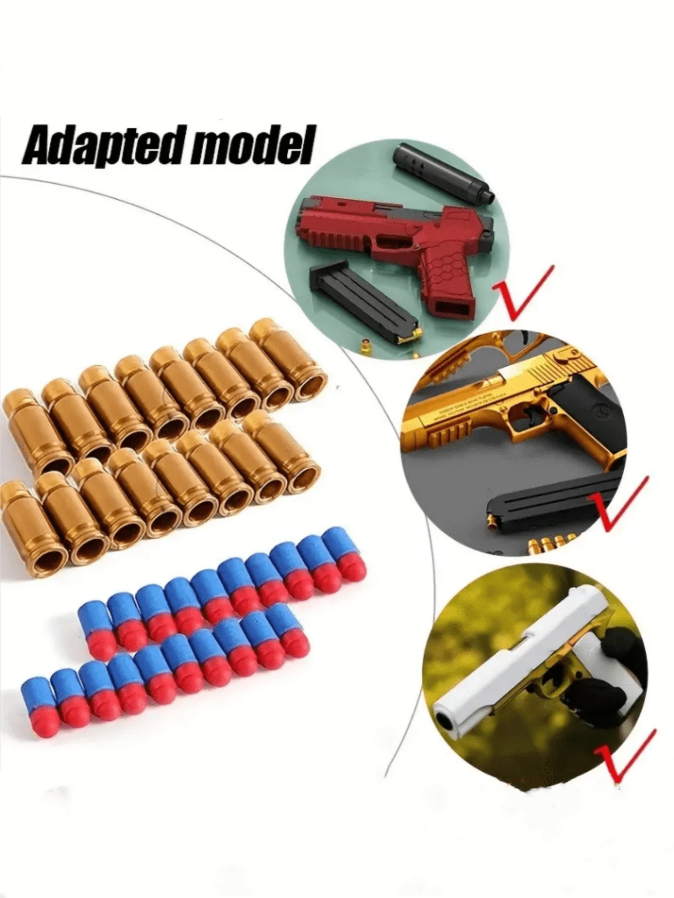 Toy Soft Bullets, Refill 100 EVA Safety Bullets Toy Gun Premium Foam ...