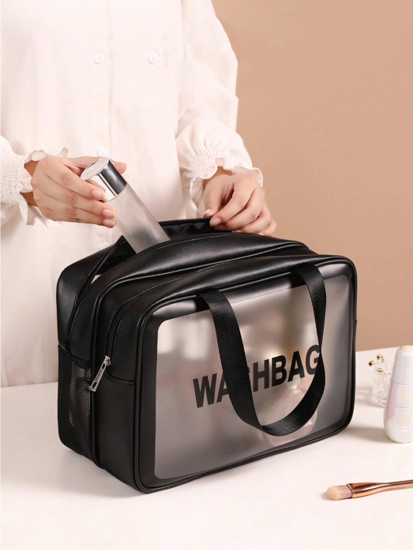 Double Layer Pvc Waterproof Toiletry Bag With Multiple Compartments For ...