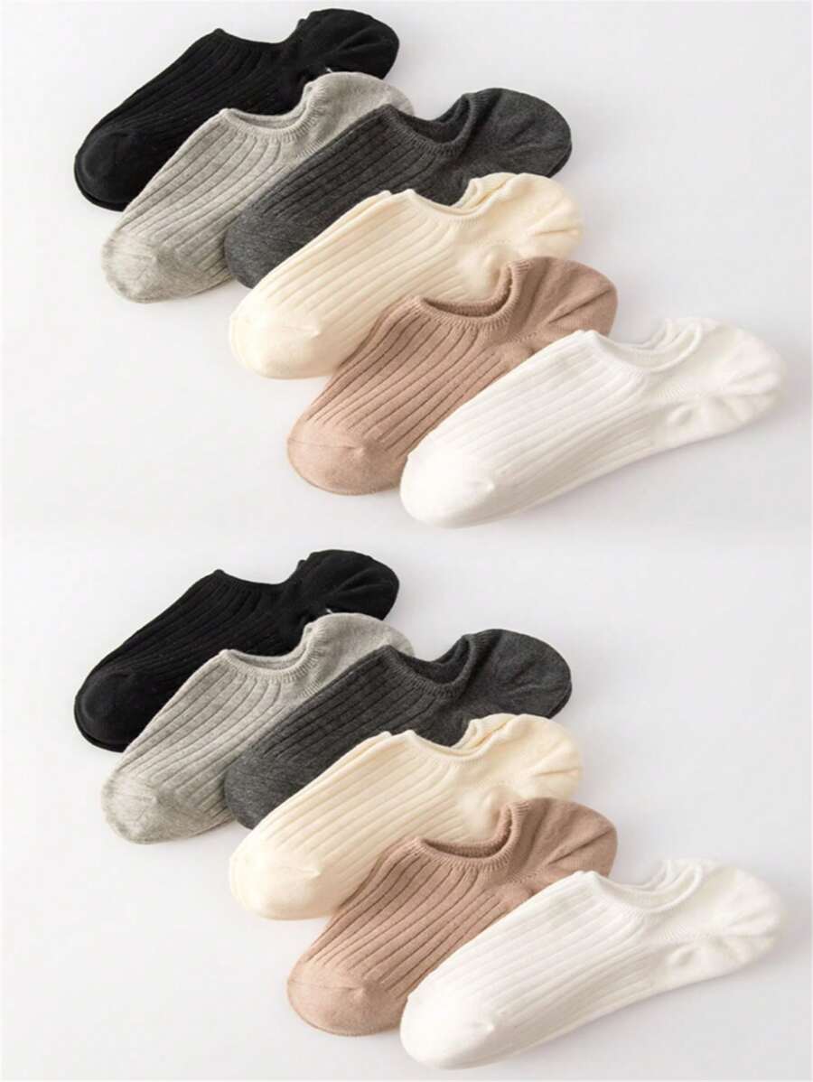 12 pares de calcetines cortos para mujer con boca redonda y ...