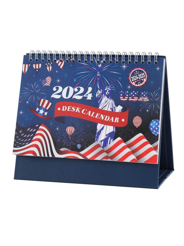 Small Desk Calendar 2024-2025, Standing Flip Desk Calendar from Jan ...