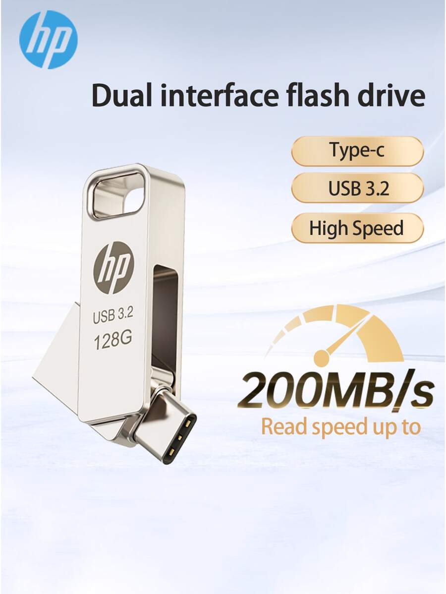 HP USB3.2 flash drive USB Type-C 2 in 1 USB Drive, read up to 200MB/S ...