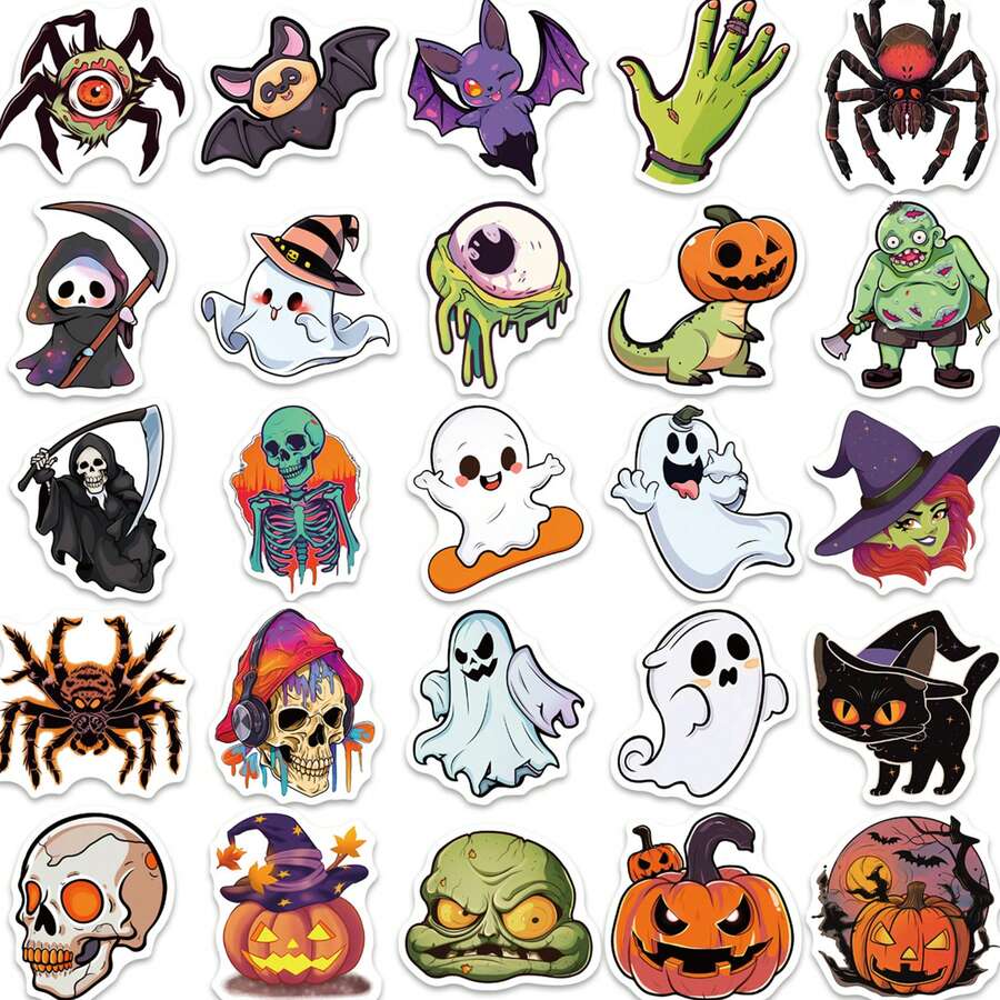 50 Creative Cartoon Halloween Decorative Graffiti Stickers, Pumpkin ...