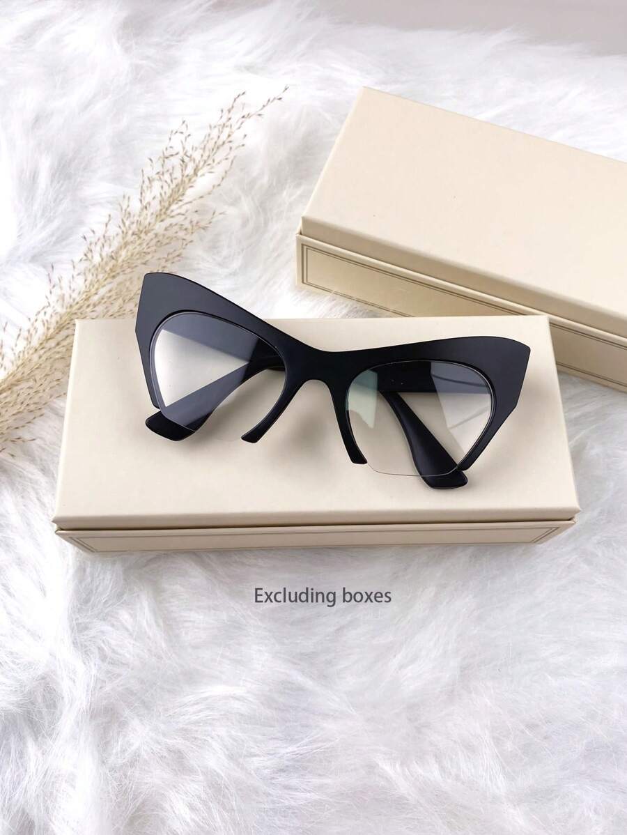 Cat Eye Blue Light Blocking Glasses Women Half frame Fashion Retro ...