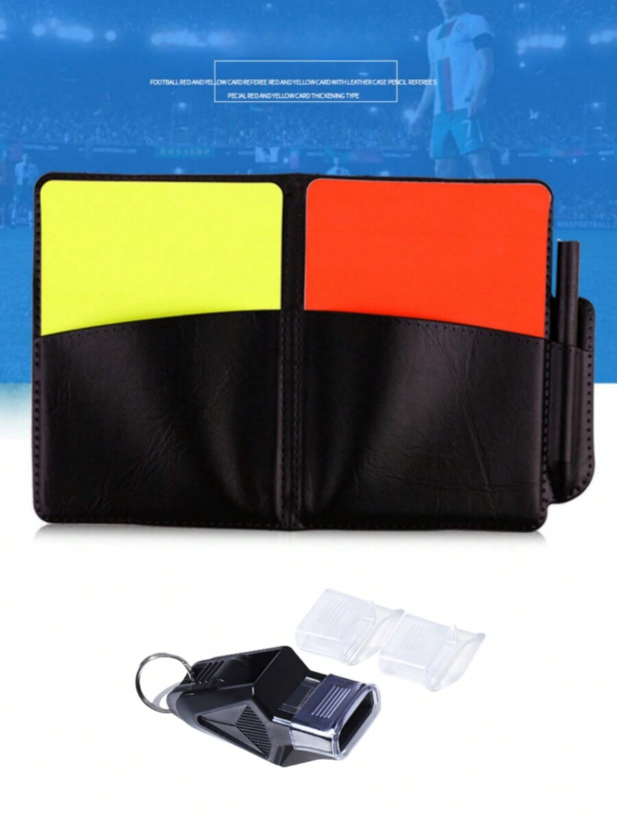 1 Set Referee Equipment Including Whistle, Scorebook, Red & Yellow ...