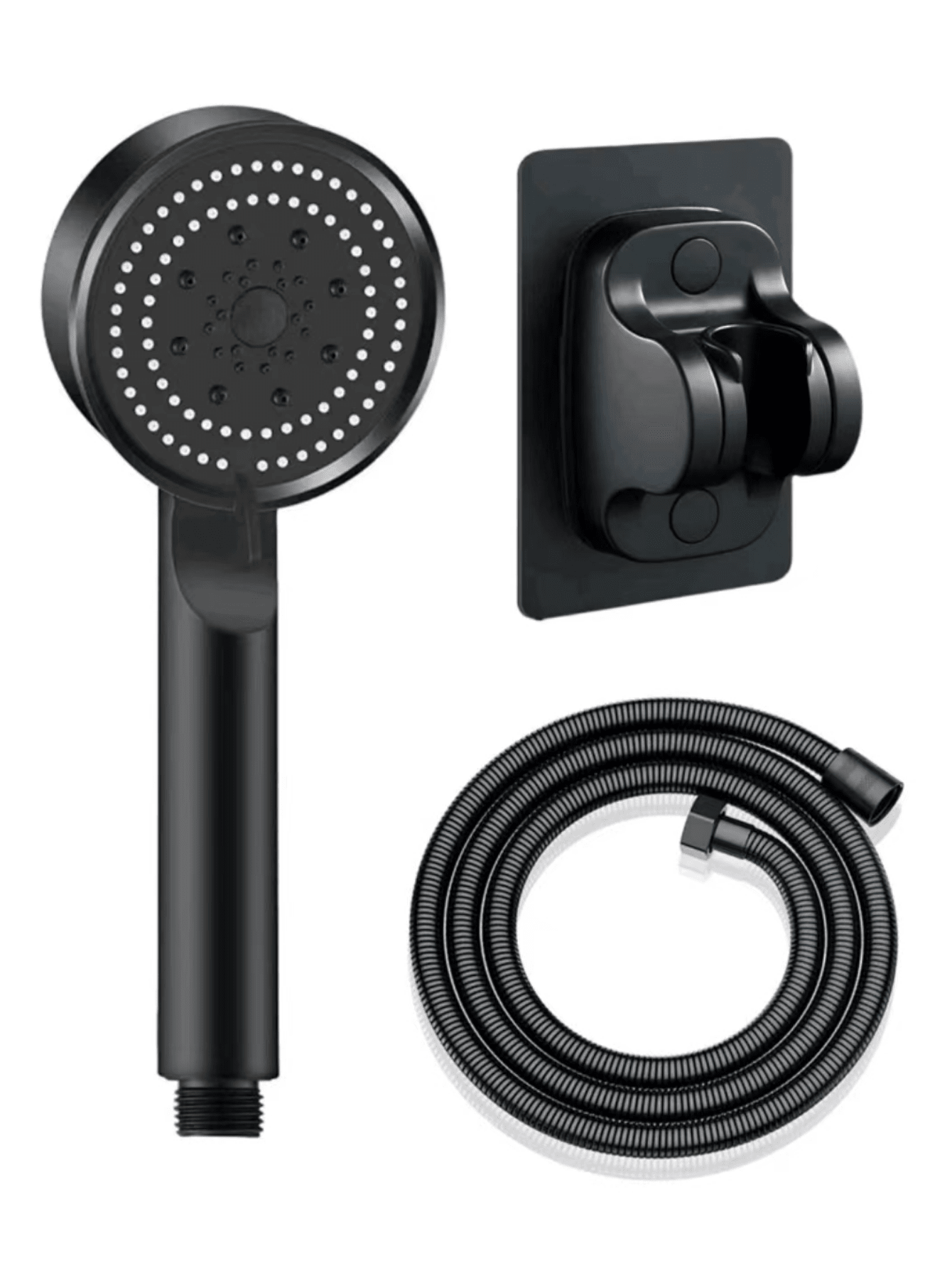 1 Set Modern Home Black Shower Set, Including Showerhead, Bracket And ...