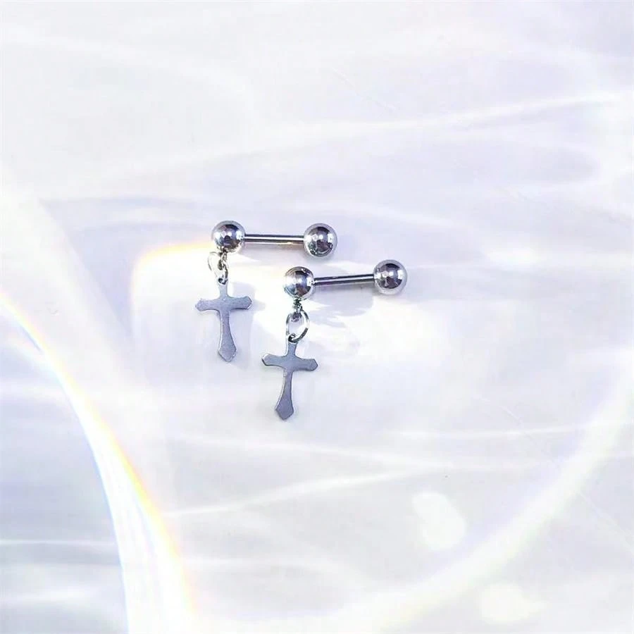 1 Paar Kreuz-förmige, Punkige Steampunk Street Art Edelstahl Schraub ...