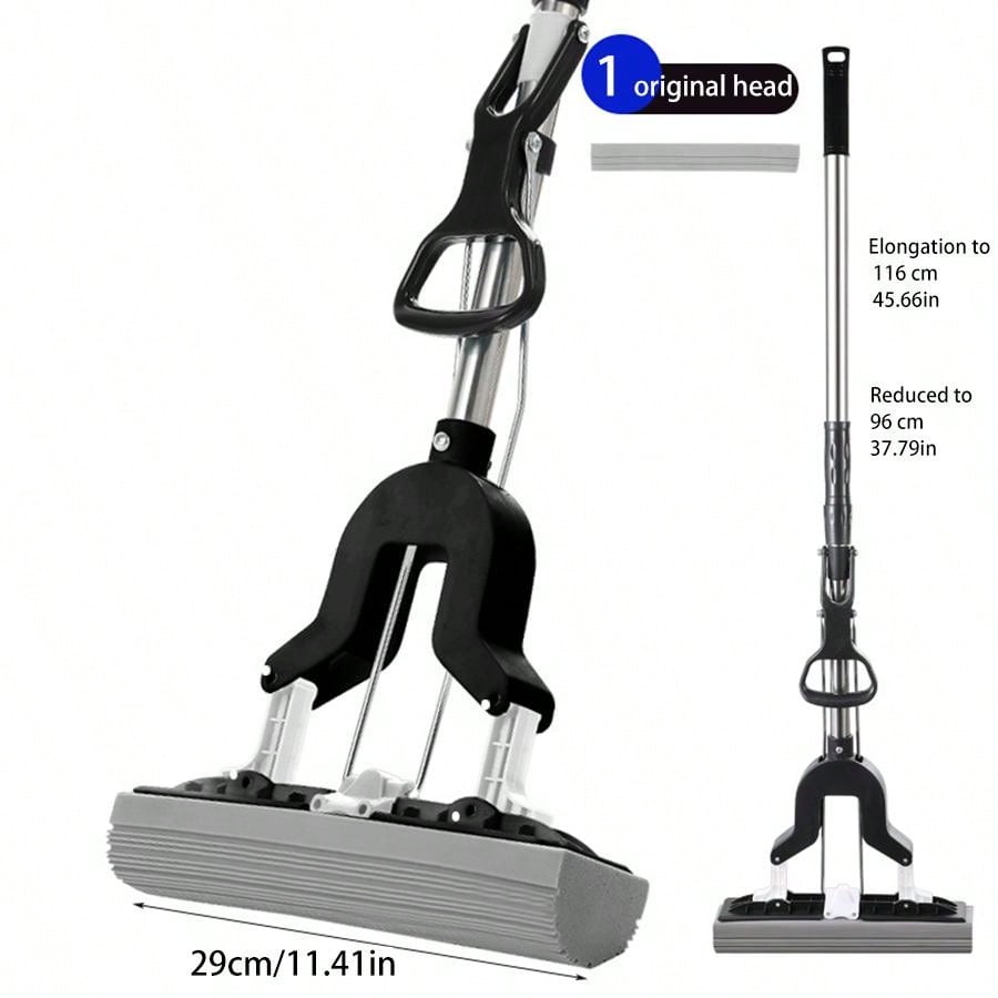 Telescopic Sponge Mop 29cm Stainless Steel Rod Squeezing Water Mop ...