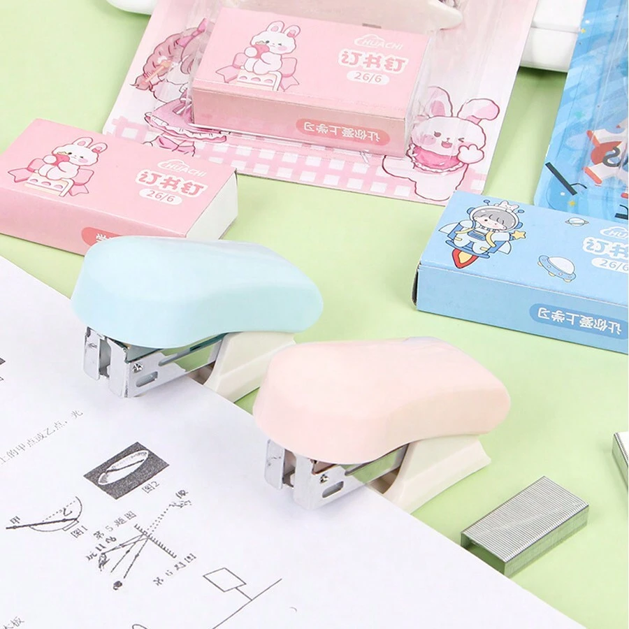 Cute Cartoon Mini Stapler Set Student Portable Stapler Office Supplies ...