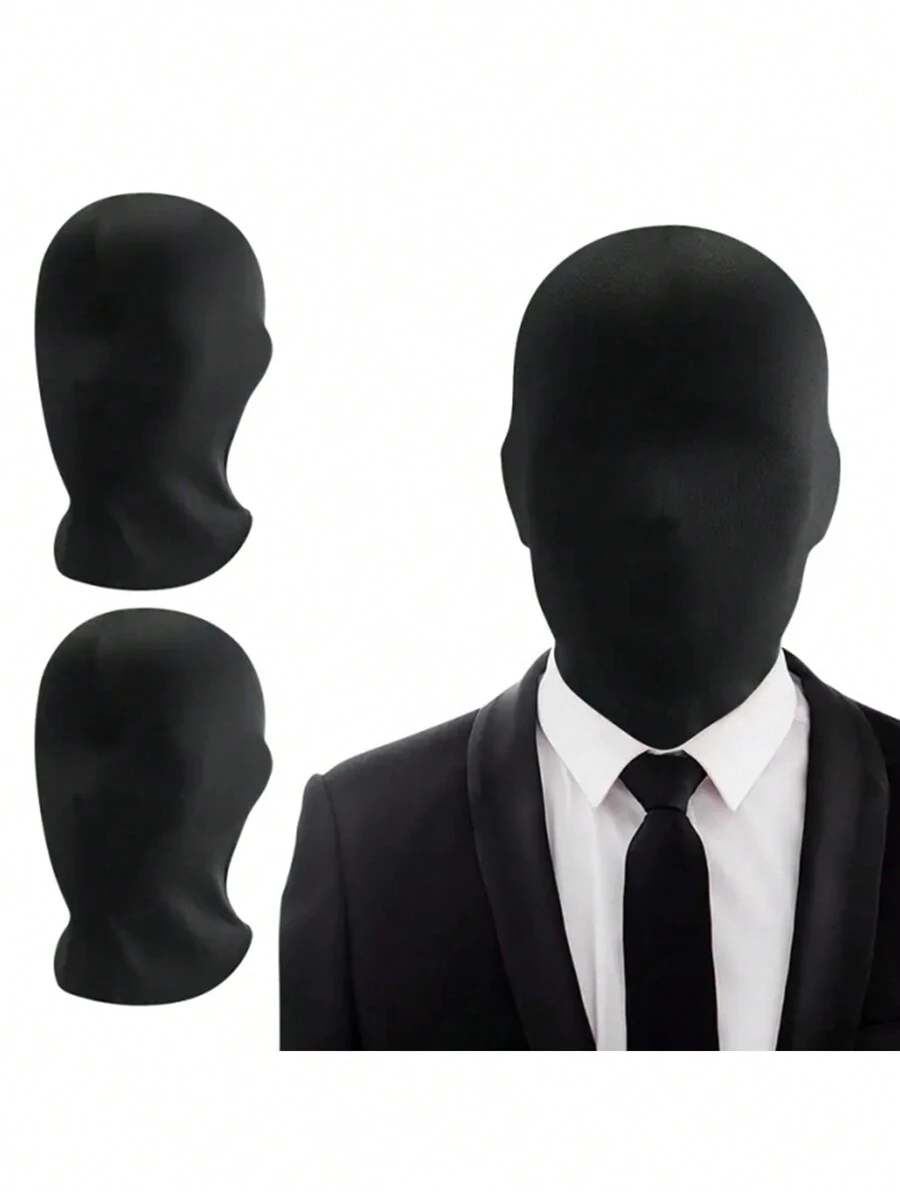 2PCS Full Face Mask Black,Cosplay Spandex Hood For Unisex Cloth | SHEIN USA