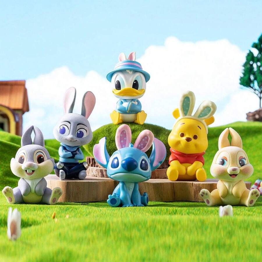 Miniso Enfeites de personagens da Disney, caixa surpresa de personagens ...