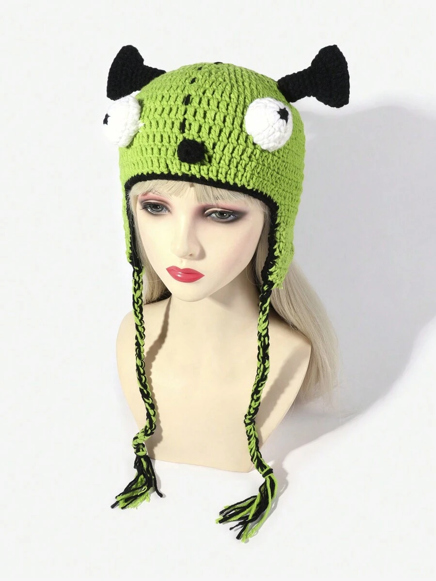 1pc Funny Long-eared Big-eye Cute Monster Shaped Hat For Men And Women ...