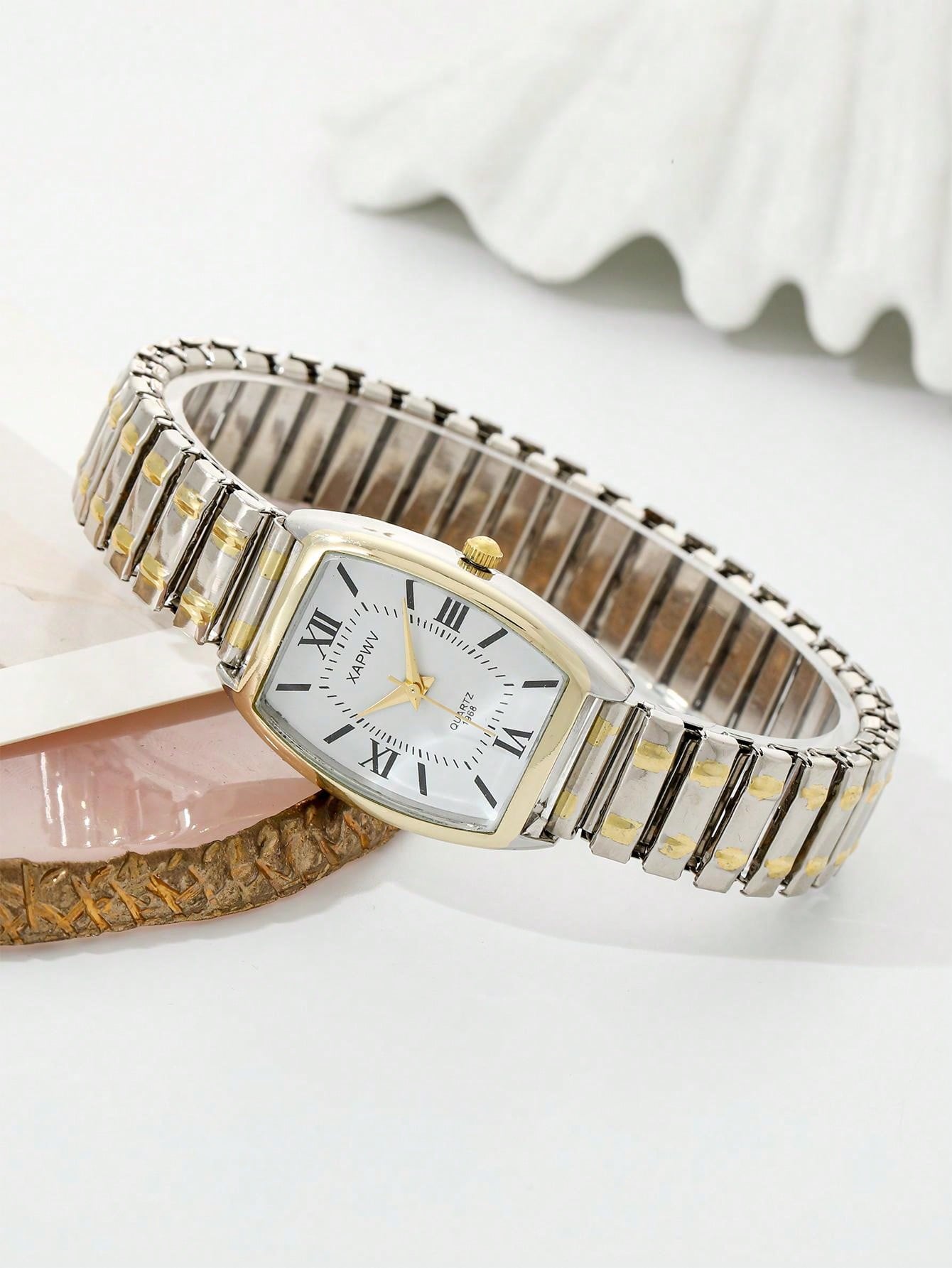 XAPWV 1pc Women's Vintage Quartz Watch With Elastic Strap, Fashionable ...