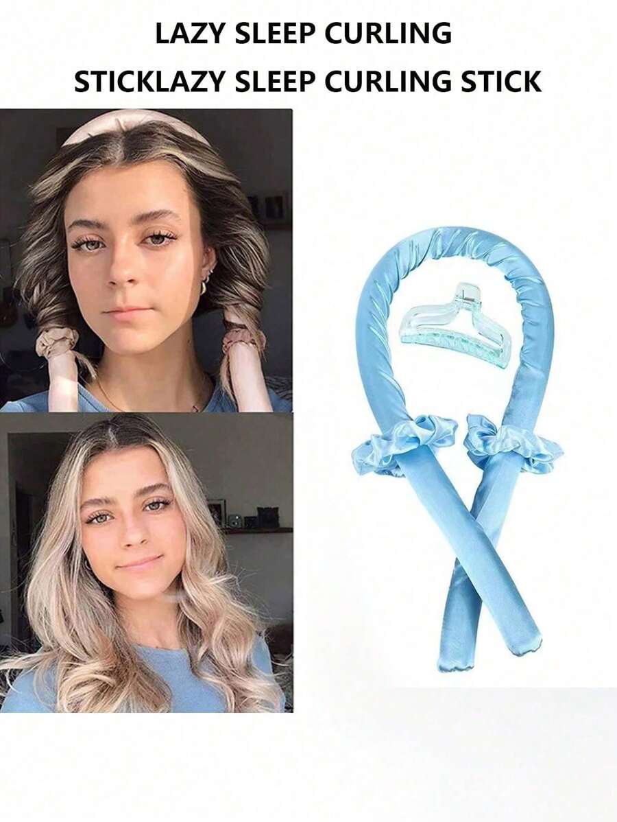 Extra-Long Heatless Hair Curling Rod For Natural Tight Waves, Slouchy ...