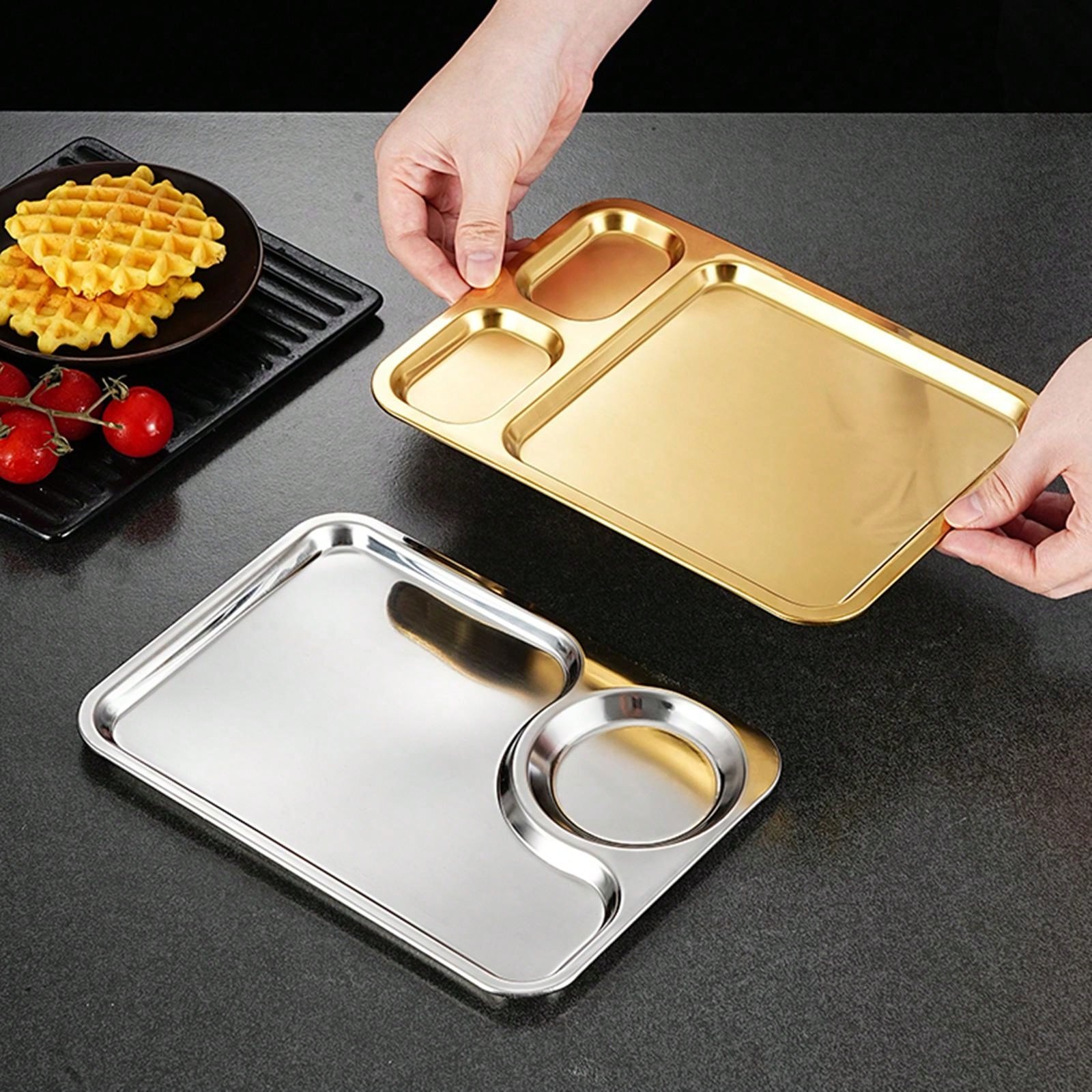 Stainless Steel Square Metal Tray Korean Barbecue Tray Fruit Tray Candy ...