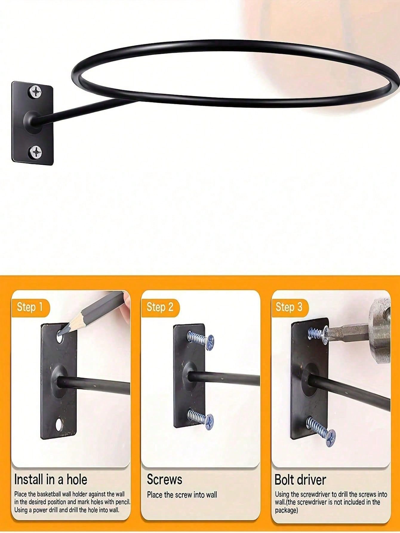 2PCS Organize Your Sports Gear with Wall Mounted Ball Storage Rack ...