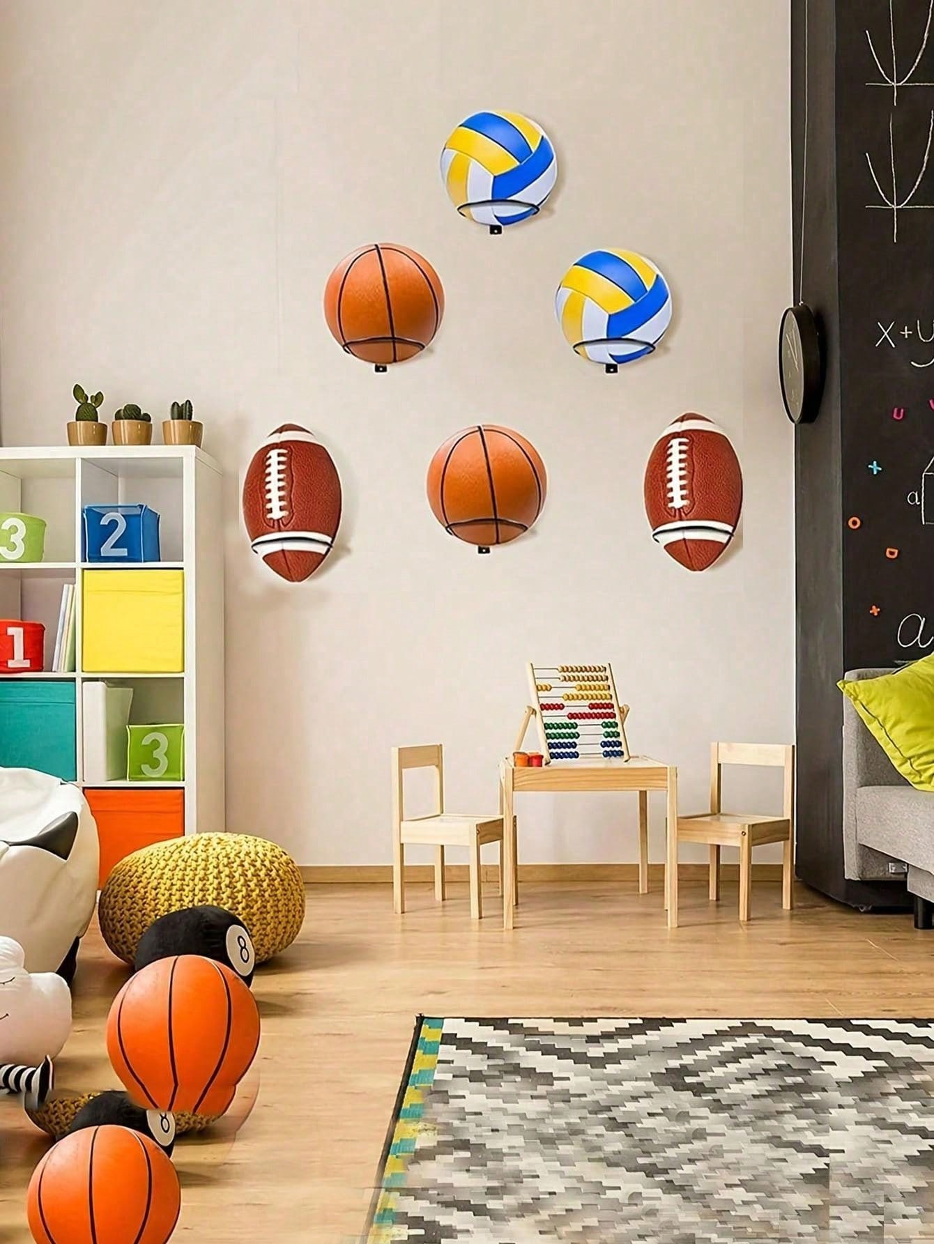 2PCS Organize Your Sports Gear with Wall Mounted Ball Storage Rack ...