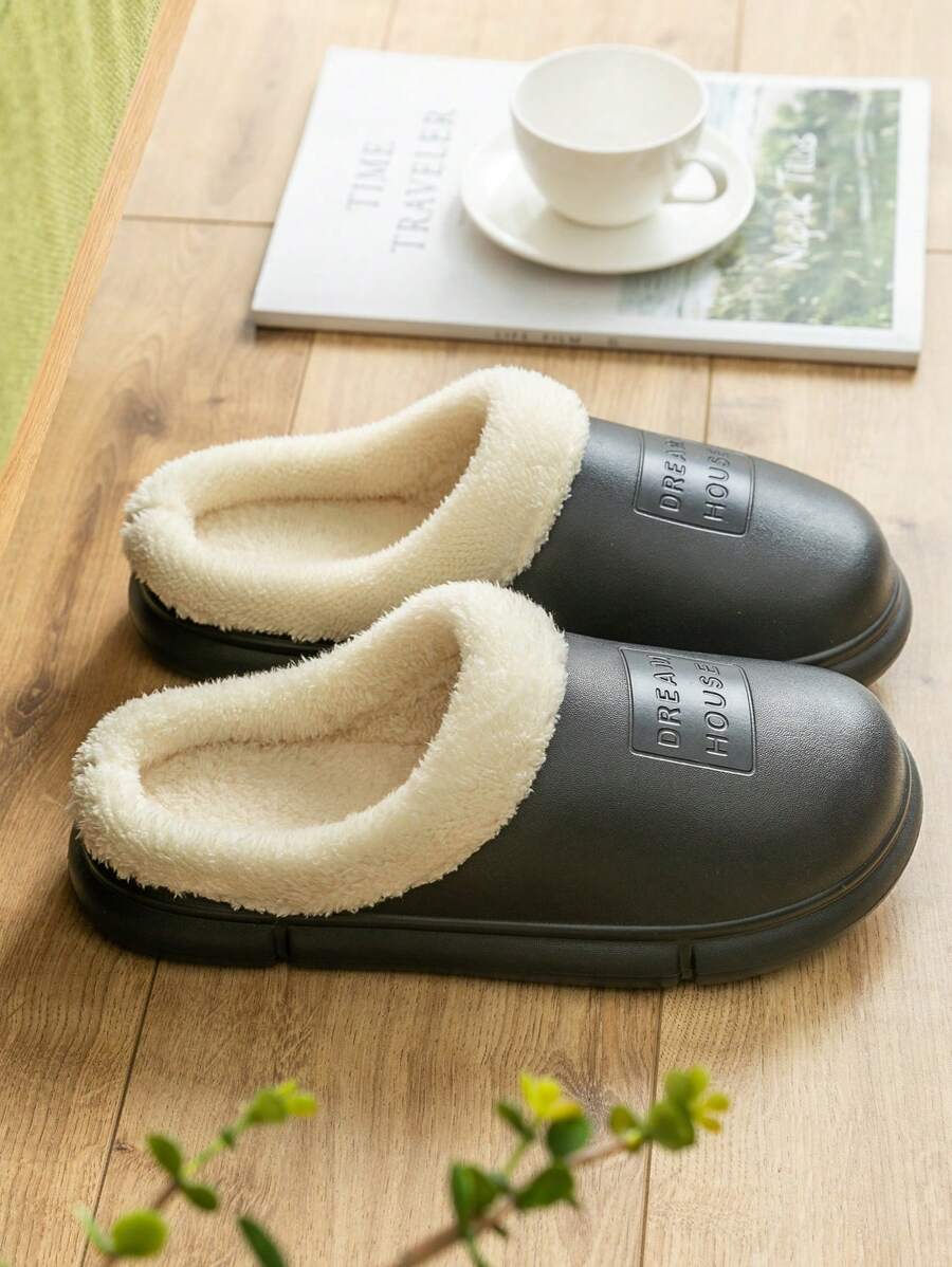 EVA Vamp Waterproof Men's Slippers, with Velvet Thick Sole Light ...