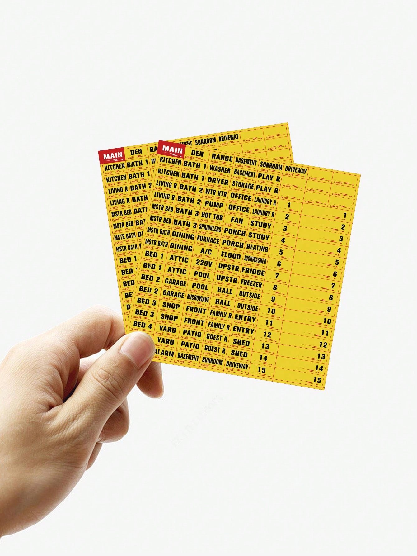 129 Sheets Circuit Breaker Box Label, Weatherproof Vinyl Sticker For ...