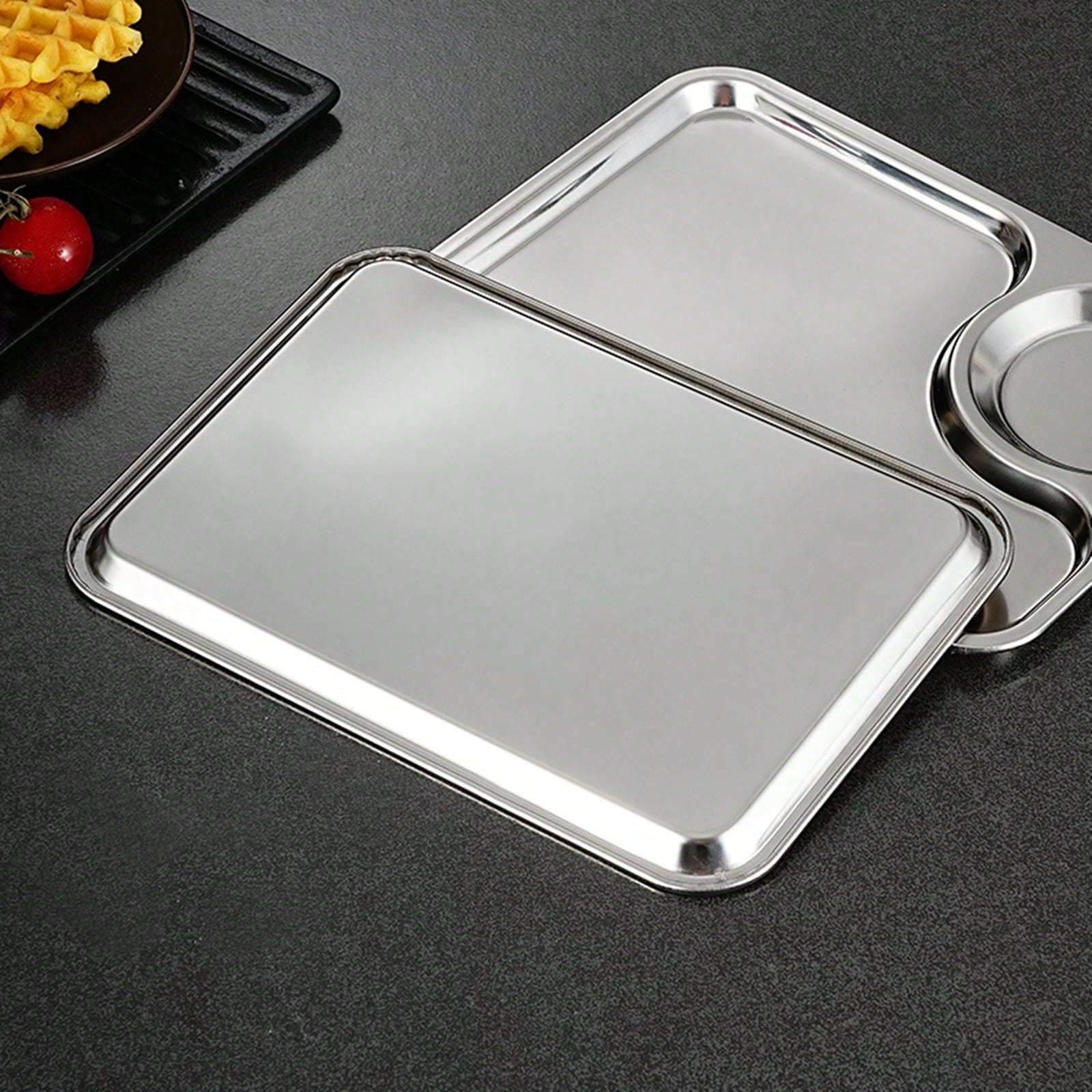 Stainless Steel Square Metal Tray For Korean Bbq, Fruit, Candy, Or ...