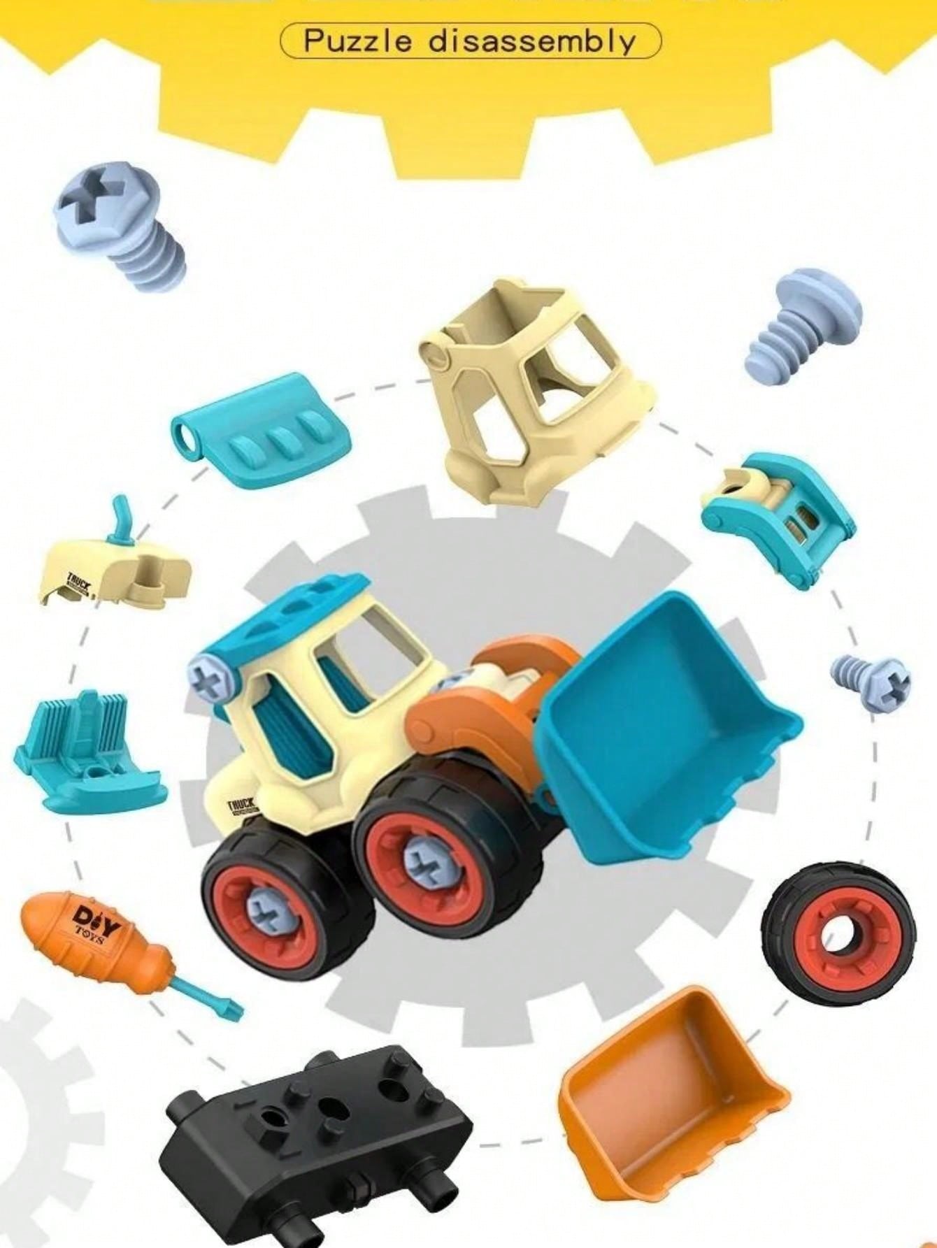 Diy Disassembly Engineering Vehicle Toy Set For Boys, Screw Assembly ...
