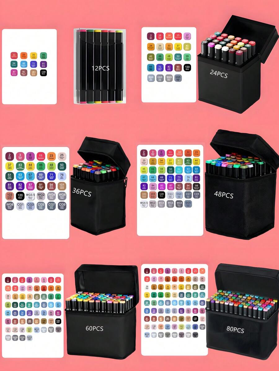 12-168 Colors Alcohol Markers Set Dual Tip Permanent Art Markers For ...