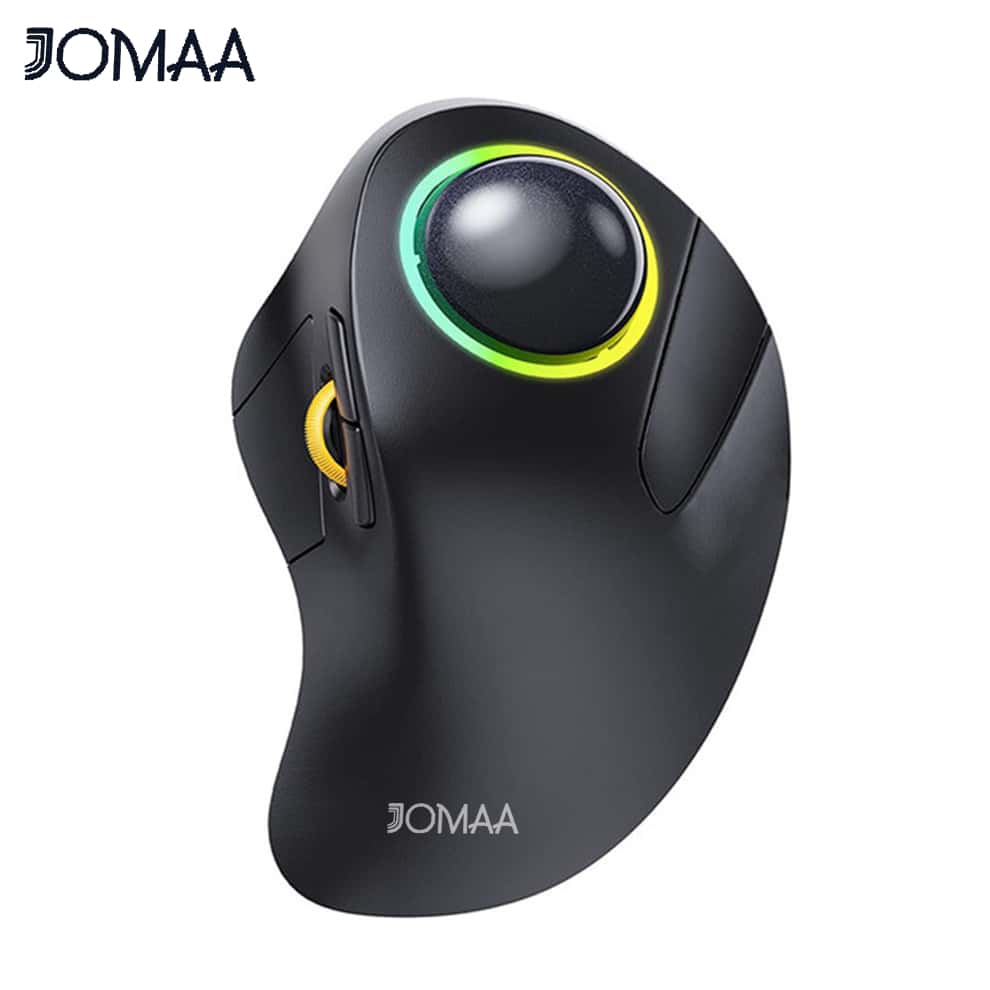 JOMAA RGB Backlit Wireless Trackball Mouse Wireless 2.4G Rechargeable ...