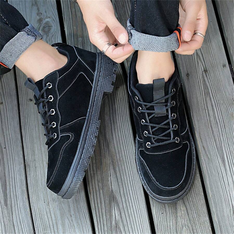 Low-Cut Work Shoes Flat Men's Sports Casual Shoes With Wedge Heels And ...