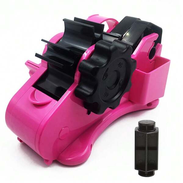 One Pink Multi-Functional Tape Dispenser With Dual Rolls And Cutting ...