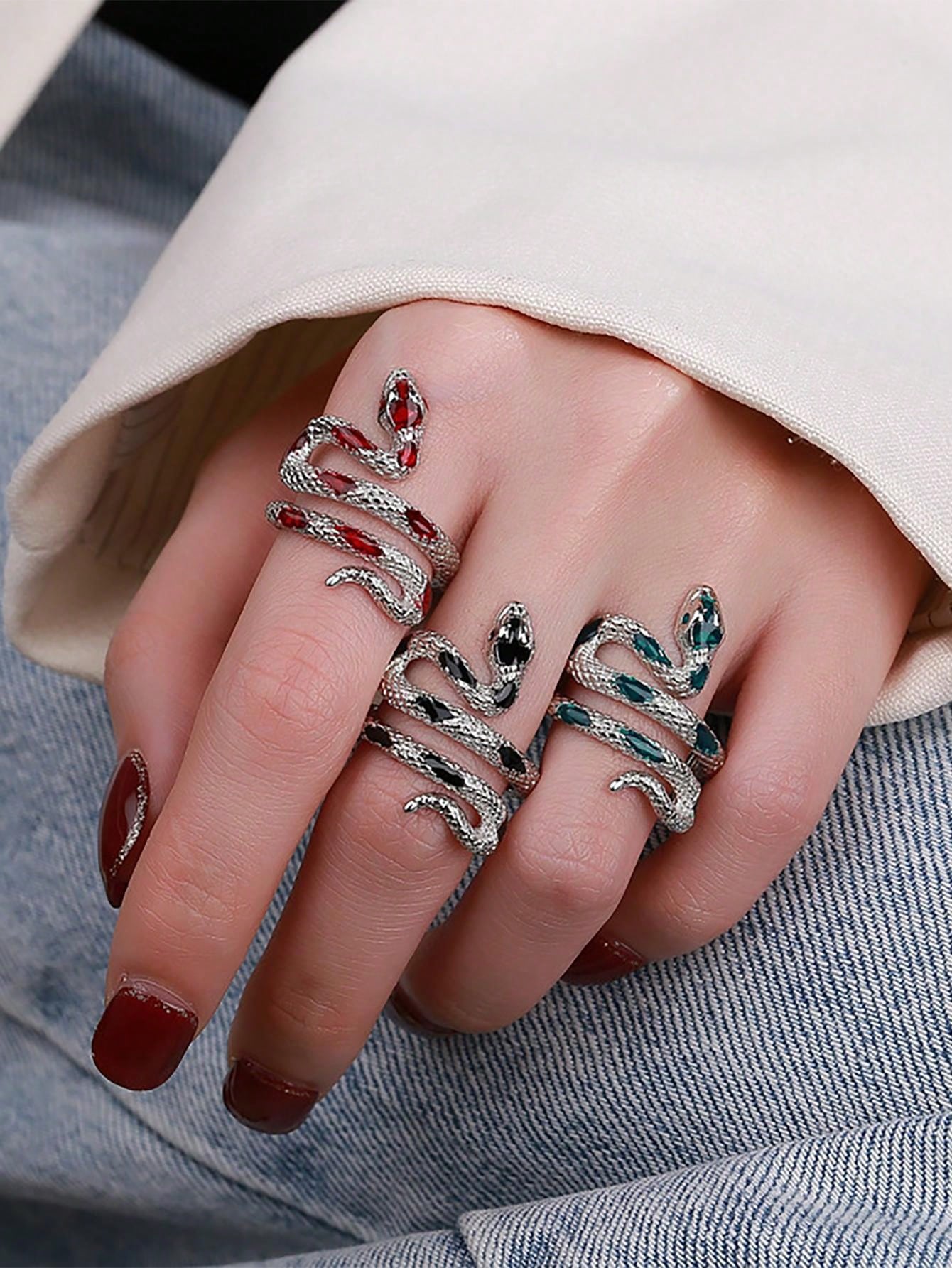 1pc Small Snake Shape Ring For Women Open-ended Finger Snake Design ...