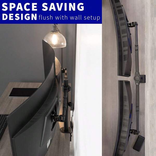 Premium Dual Ultra Wide LCD LED 27 To 38 Inch Monitor Desk Mount, Heavy ...