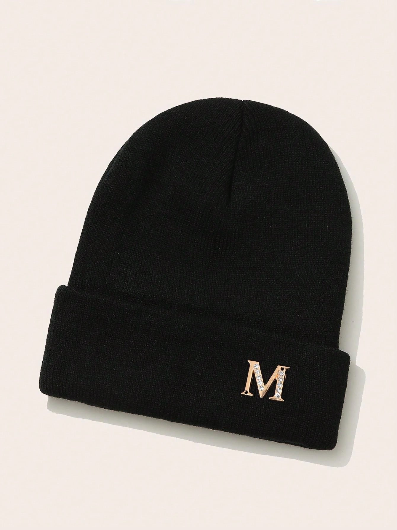 Rhinestone & Letter Decor Beanie | SHEIN USA