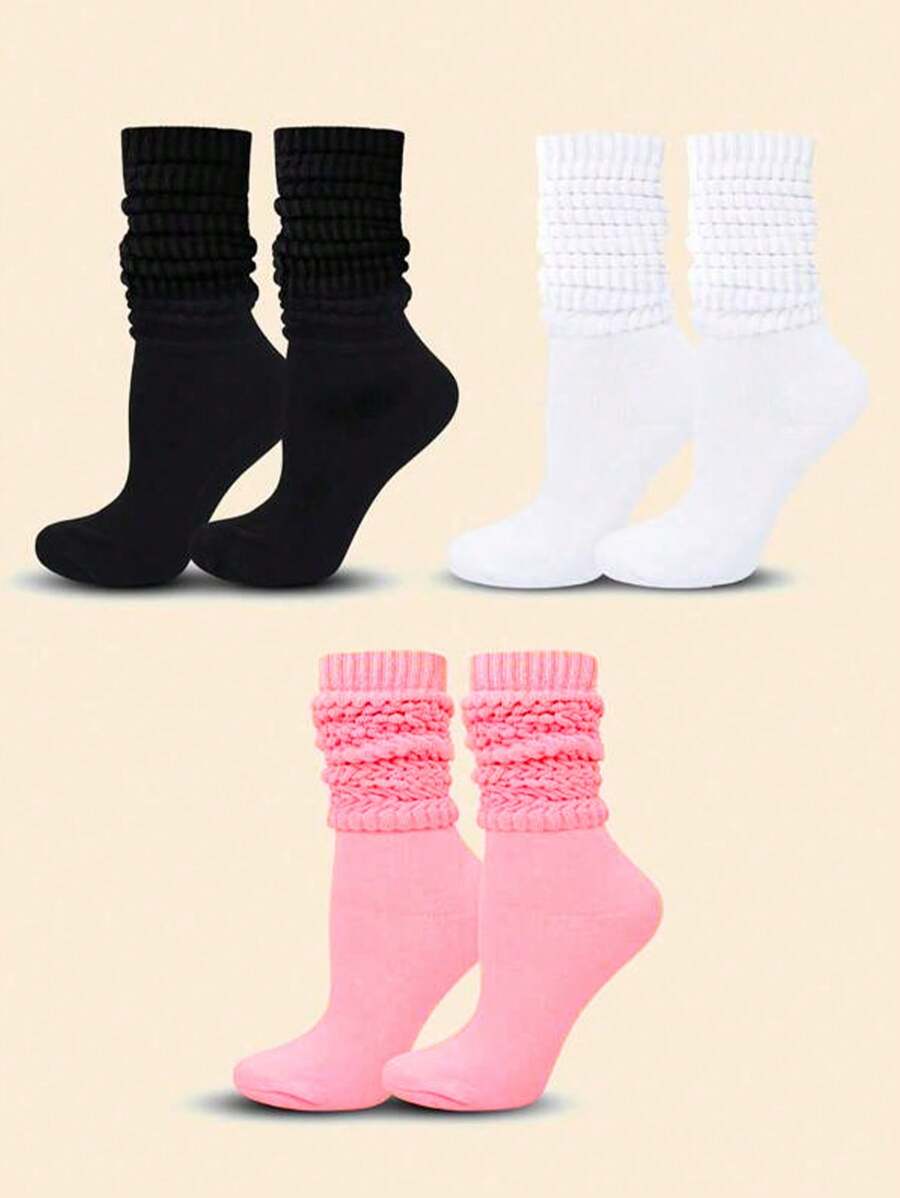 3pairs Women's Fall Winter Slouch Knit Socks Slouchy Socks Women ...