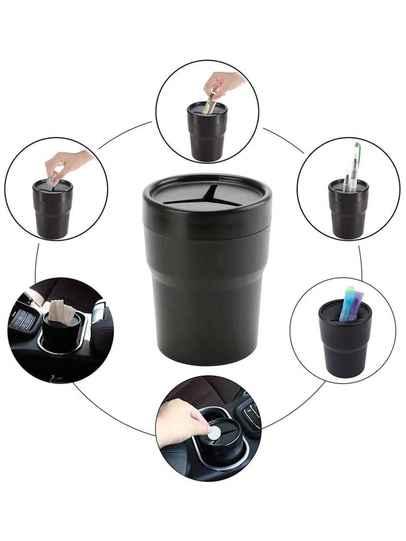 Car Coin Storage Box,Multifunctional Car Mounted Mini Trash Can With ...