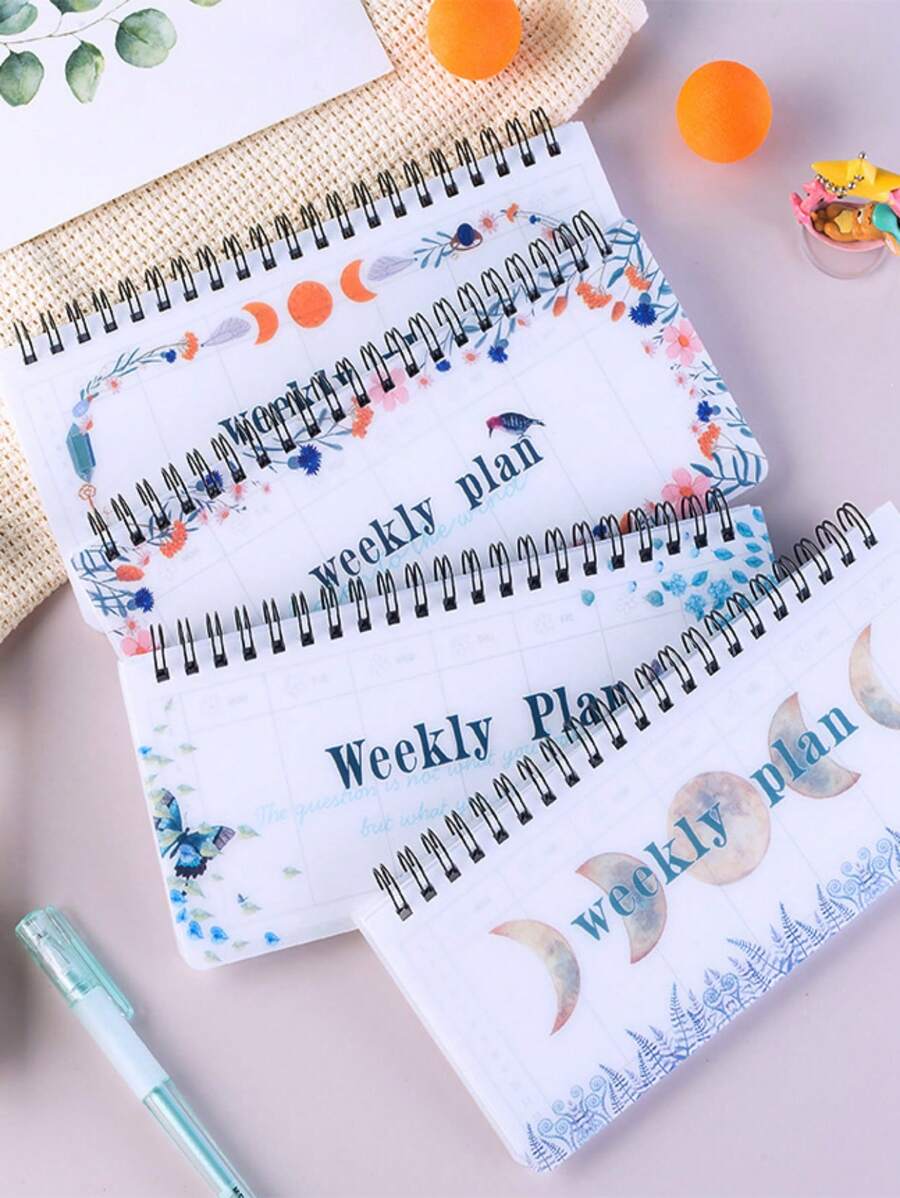 1pc 50 Sheets Tear-off Weekly Planner Notebook With Botanical & Moon ...