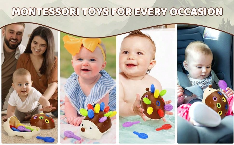 Montessori Sensory Hedgehog Toy For Infants. Early Educational Fine ...