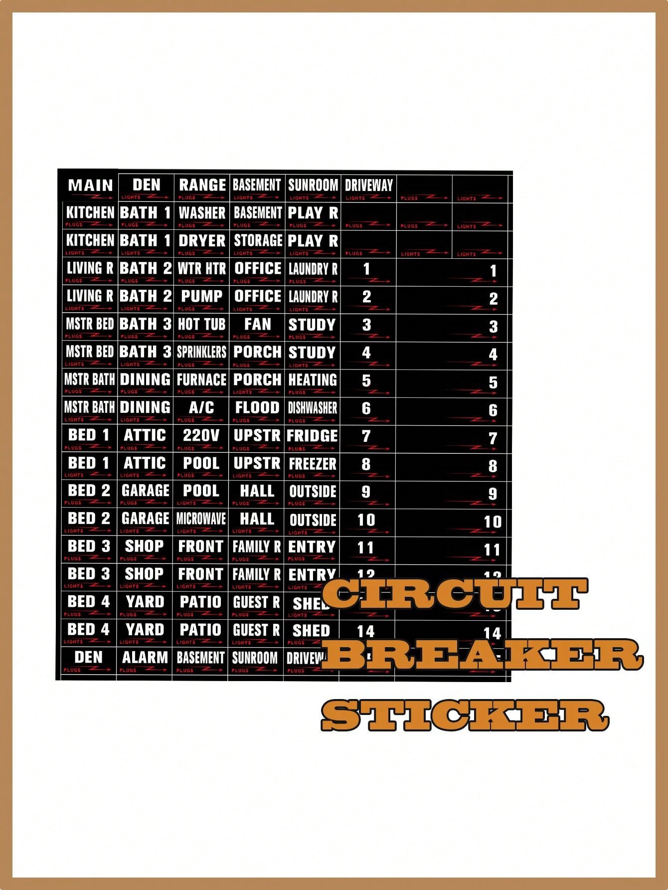 129pcs Circuit Breaker Box Labels, Weatherproof Vinyl Stickers For Fuse ...