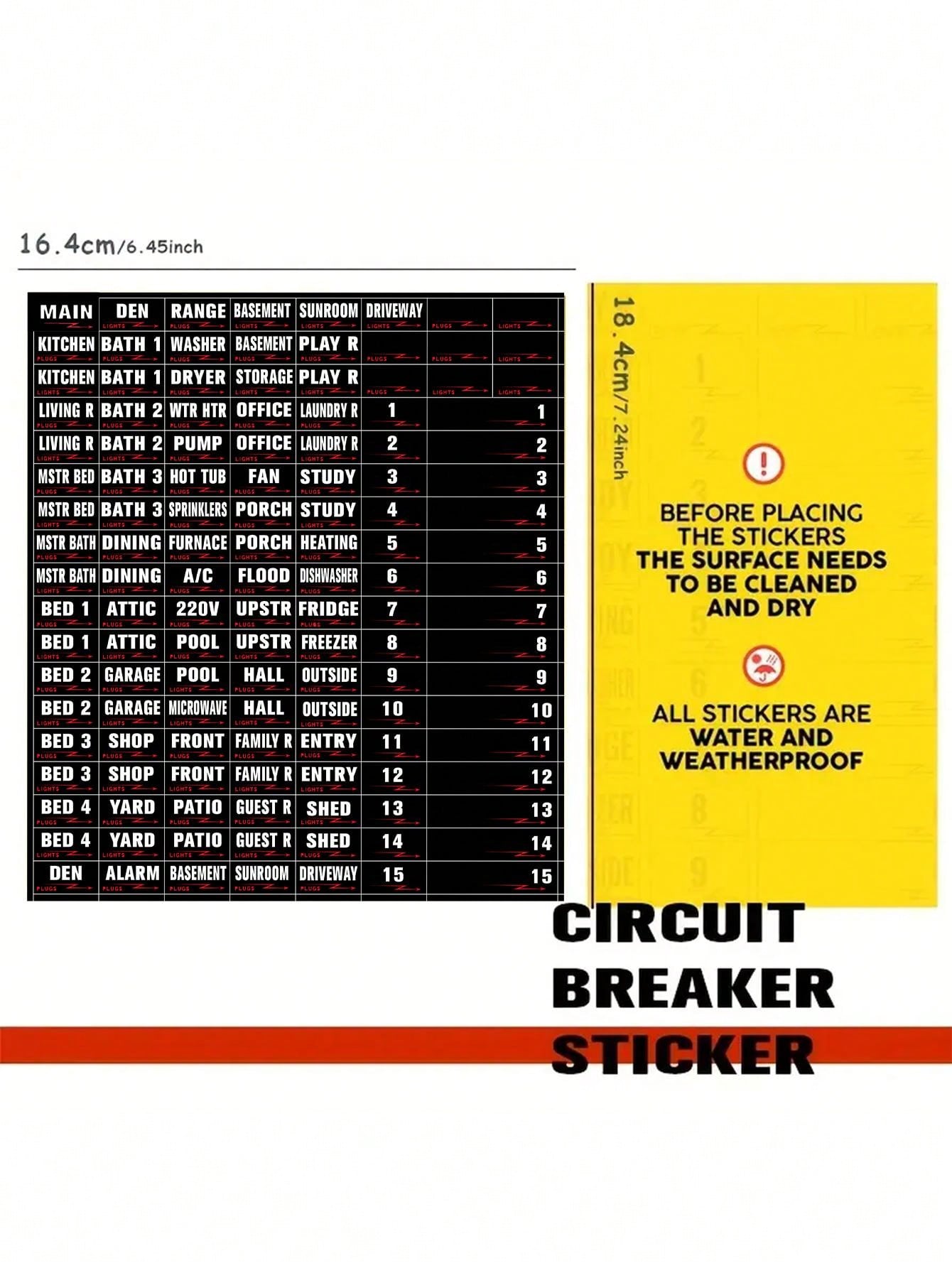 129pcs Circuit Breaker Box Labels, Weatherproof Vinyl Stickers For Fuse ...
