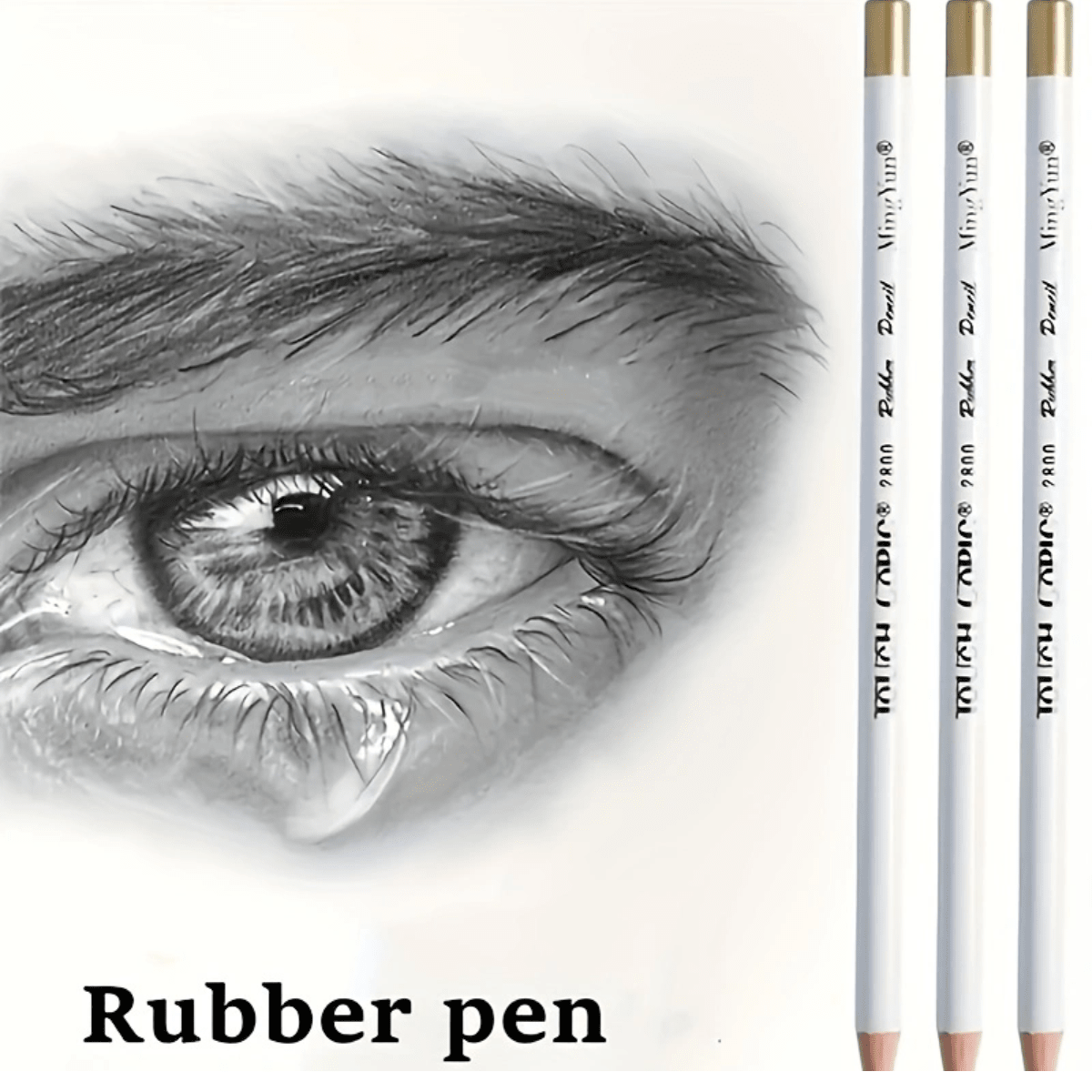 2pcs Pencil Shaped Eraser, Sharpenable Eraser Pen, Suitable For ...