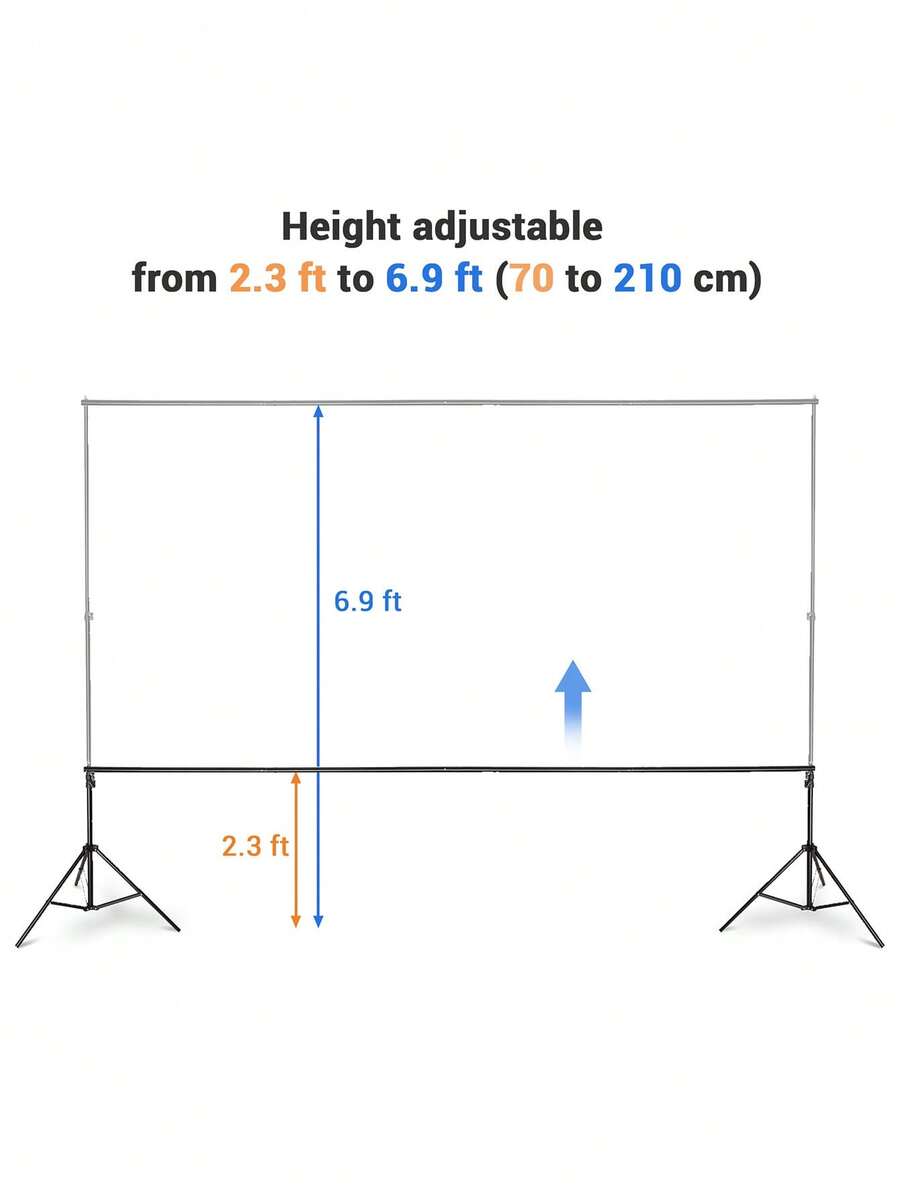 Backdrop Stand 10 X 7ft/3m X 2.1m Adjustable Parties Background Support ...