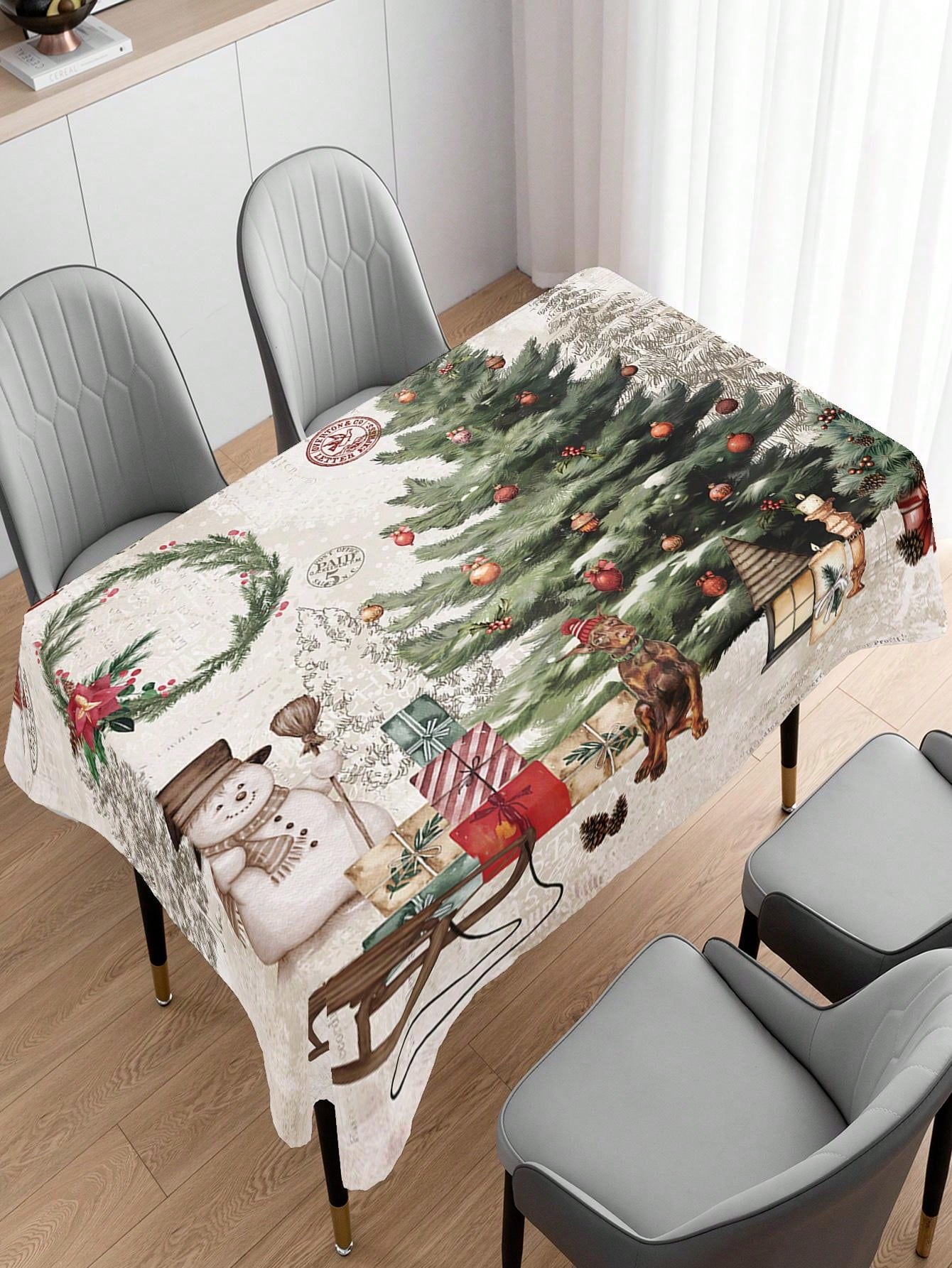 1pc Christmas Pattern Printed Tablecloth | SHEIN UK