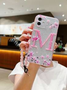 Transparent Glossy Diamond Letter Beaded Lanyard Phone Case ...
