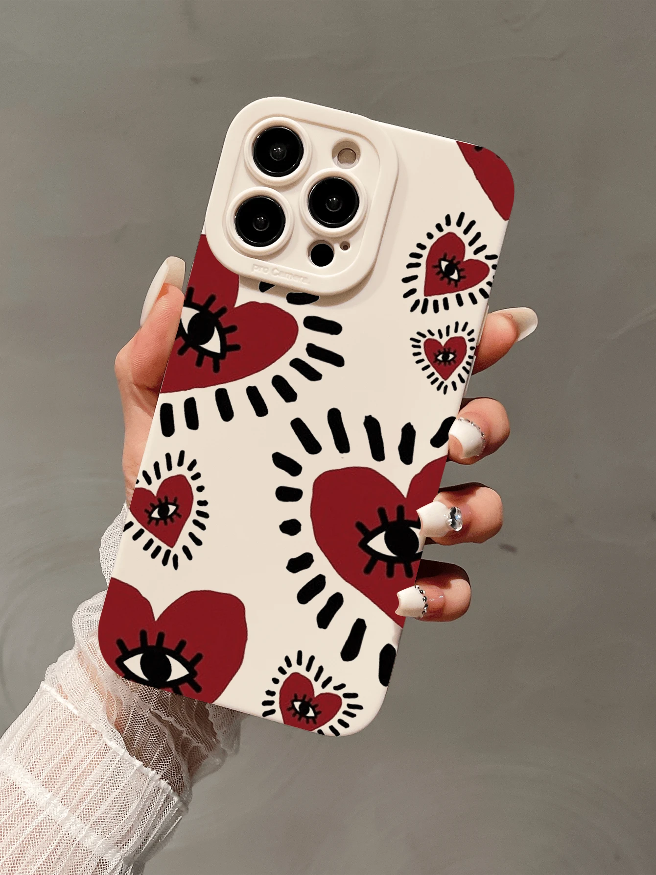A Red Heart Eye Print With Pupil And White Compatible With Apple Mobile Phone Compatible With ...