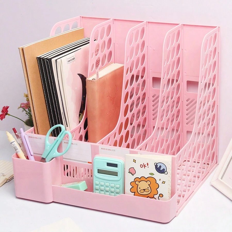 1pc Pink Desk Organizers and Accessories Office Supplies Desk Organizer ...