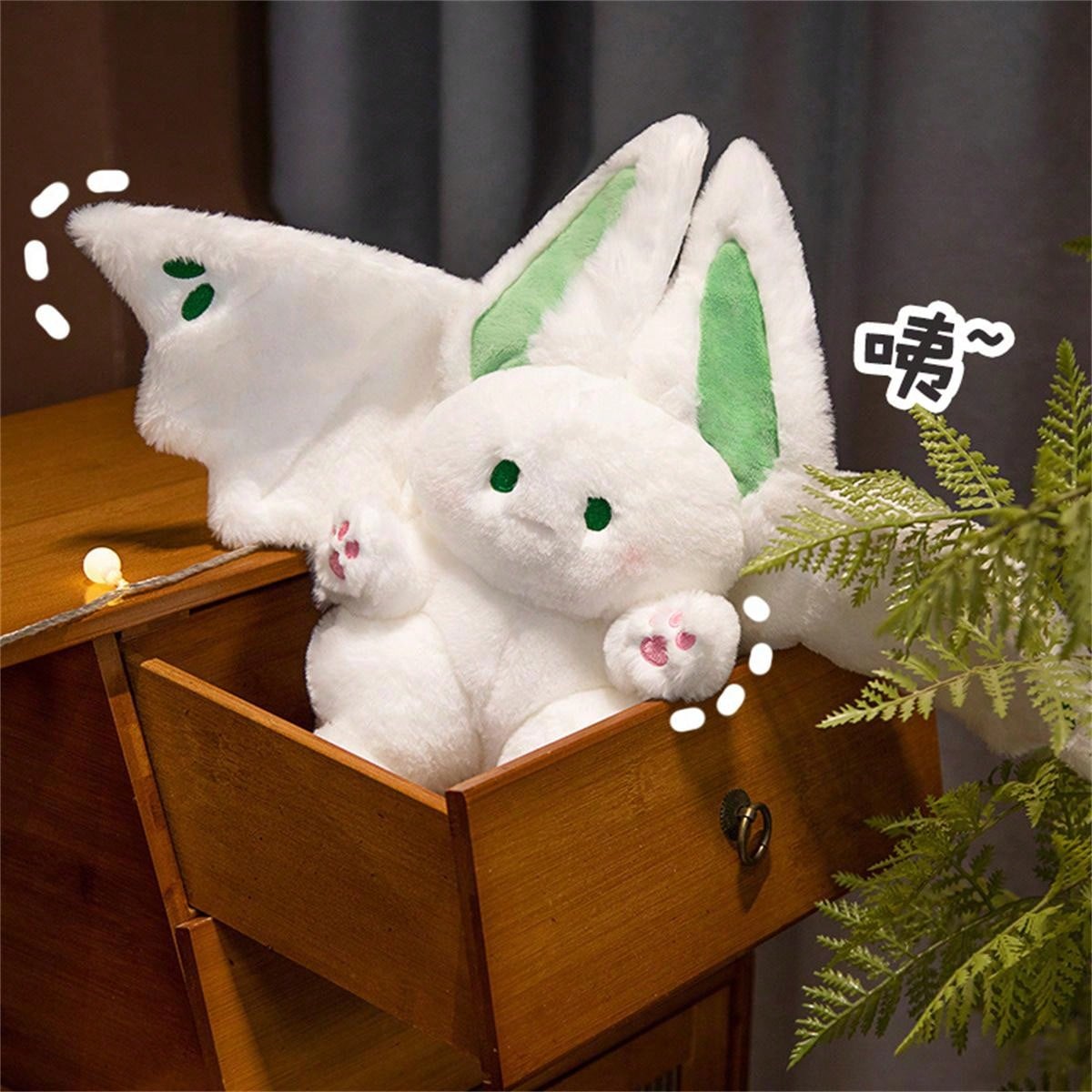 Cute Rabbit Plush Cushion Magical White Spirit Bat Rabbit Toy Creative ...