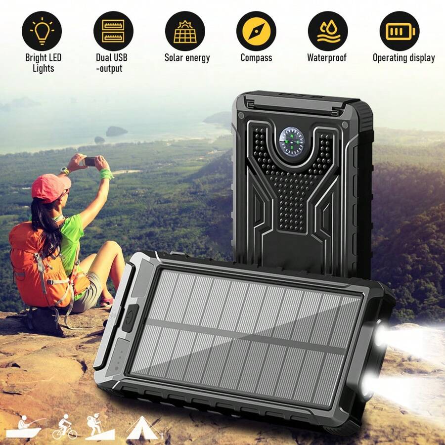 Solar Charger, 20000mAh Portable Solar Power Bank For All Cellphones ...
