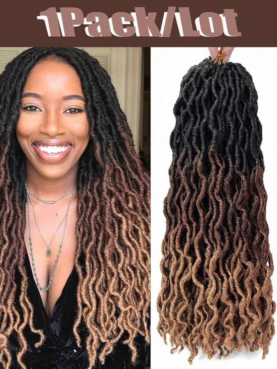 18"24"inch Locs Ombre Crochet Hair Goddess 100% Kanekalon Fiber Faux ...