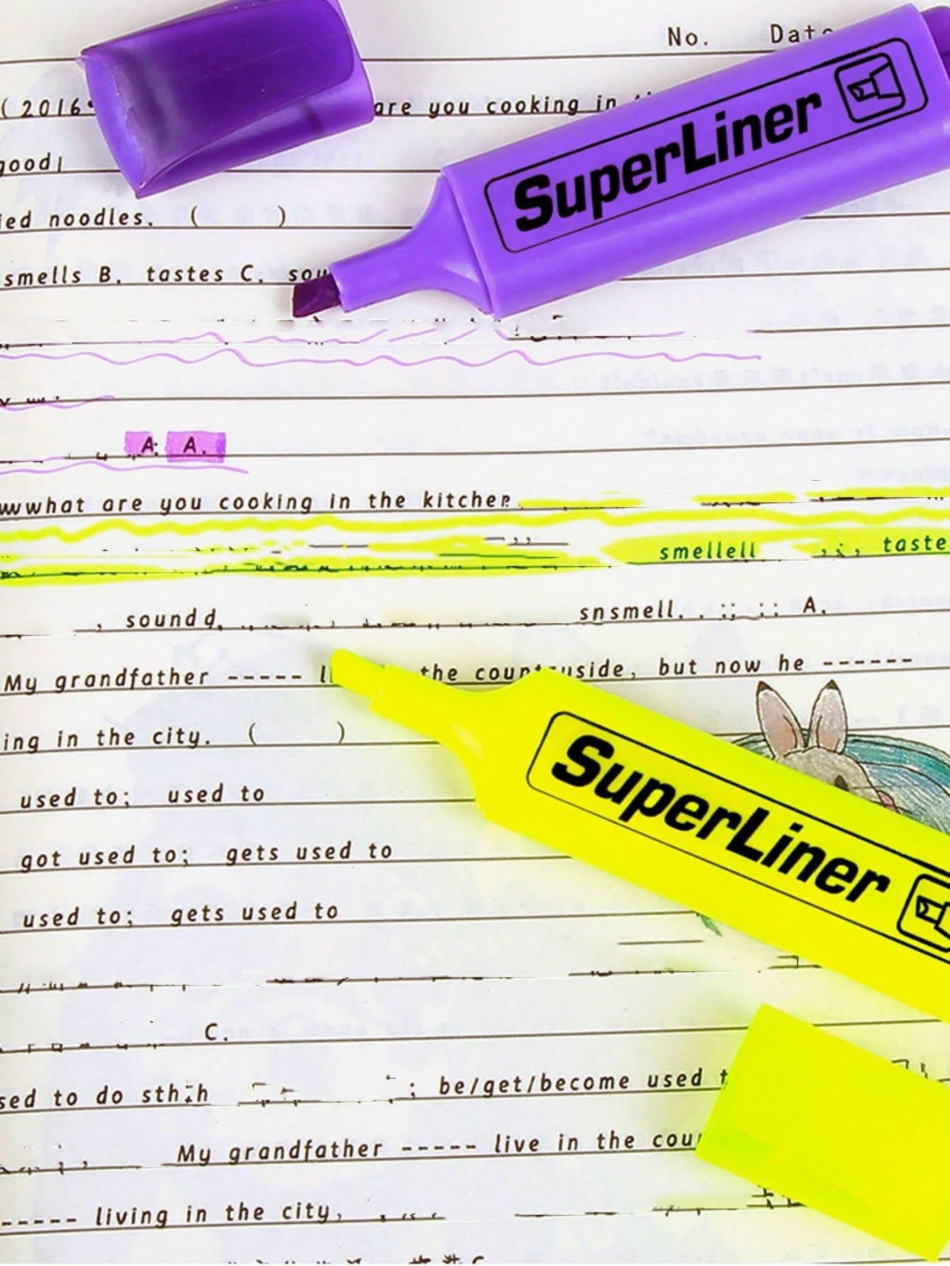 4pcs/Set Random Color Creative Flat Nib Thick Highlighter Pens For ...