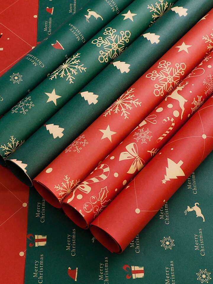 Red Christmas Wrapping Paper Designs